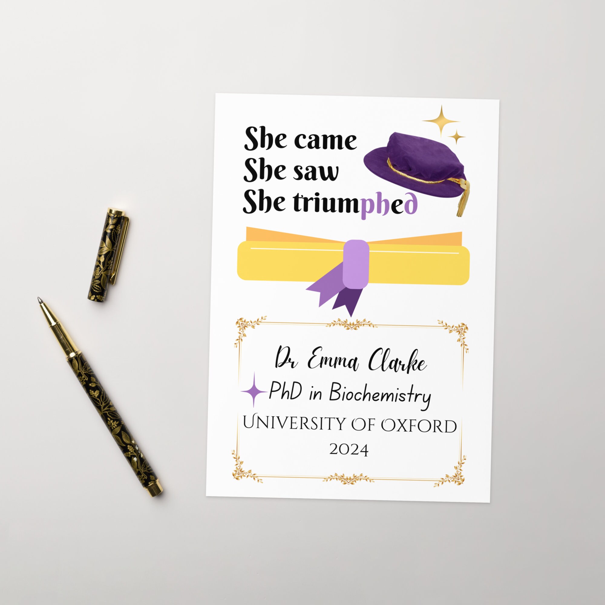 Phd Graduation Card for Her: Doctoral Graduate, Vibrant Colors - Etsy