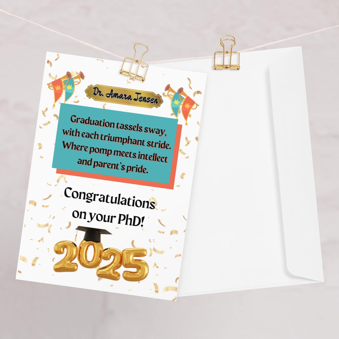 Personalized Phd Graduation Card: Custom Congratulatory Gift for New ...