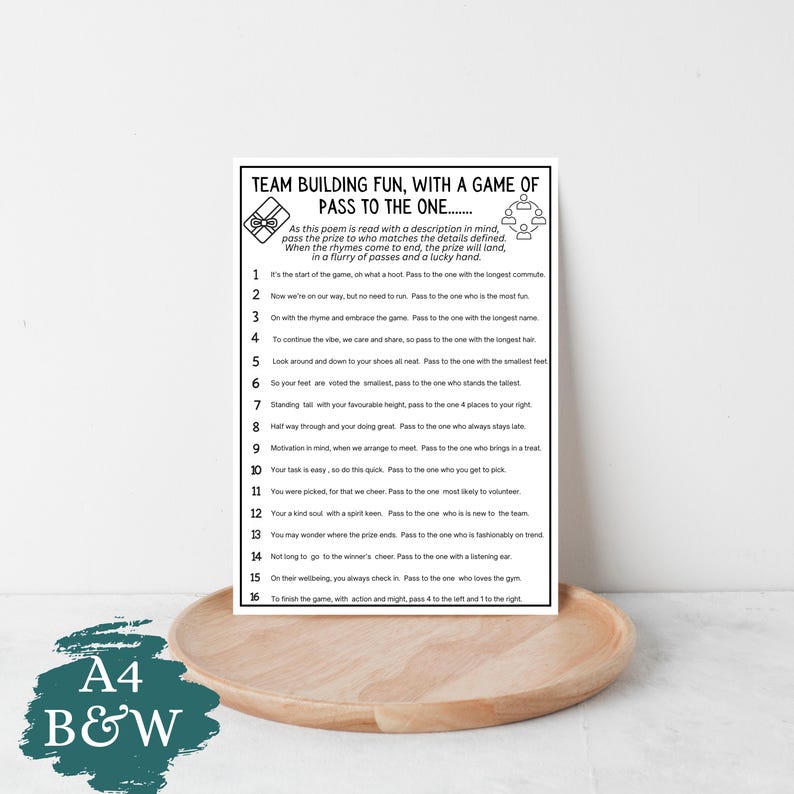 Team Building Games Office Games Team Building Pass the Prize Game ...