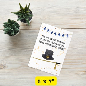 Finland Phd Graduation Card: Sword & Top Hat Congratulations - Etsy