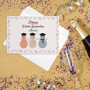 Printable Canva Template Personalized Winter Graduation Card, Winter ...
