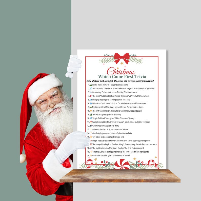 Printable Christmas Trivia Game: Family Holiday Quiz (PDF Download) - Etsy