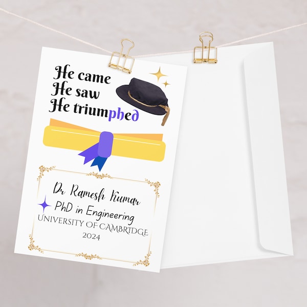 Phd Graduation Card - Etsy
