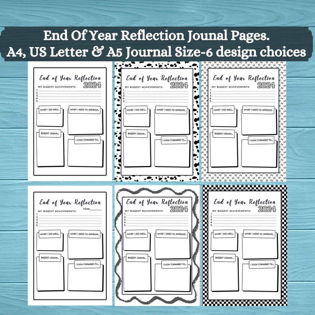 Printable End of Year Reflection Journal Page End of Year Review ...