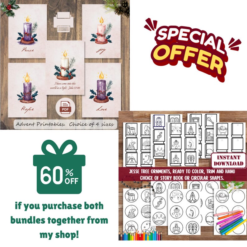 Printable Jesse Tree Ornaments, Jesse Tree Activity, Catholic Advent ...