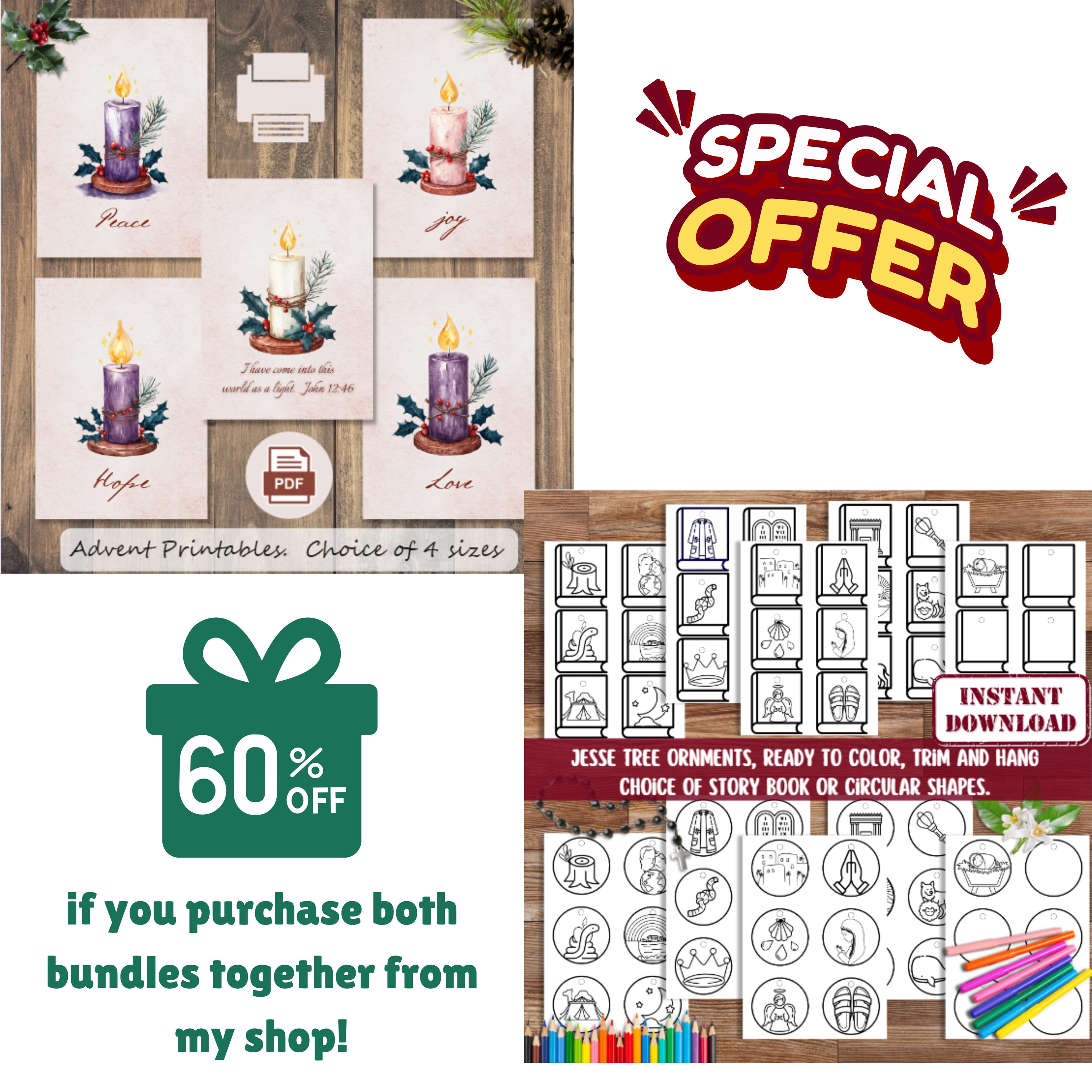 Printable Jesse Tree Ornaments, Jesse Tree Activity, Catholic Advent ...