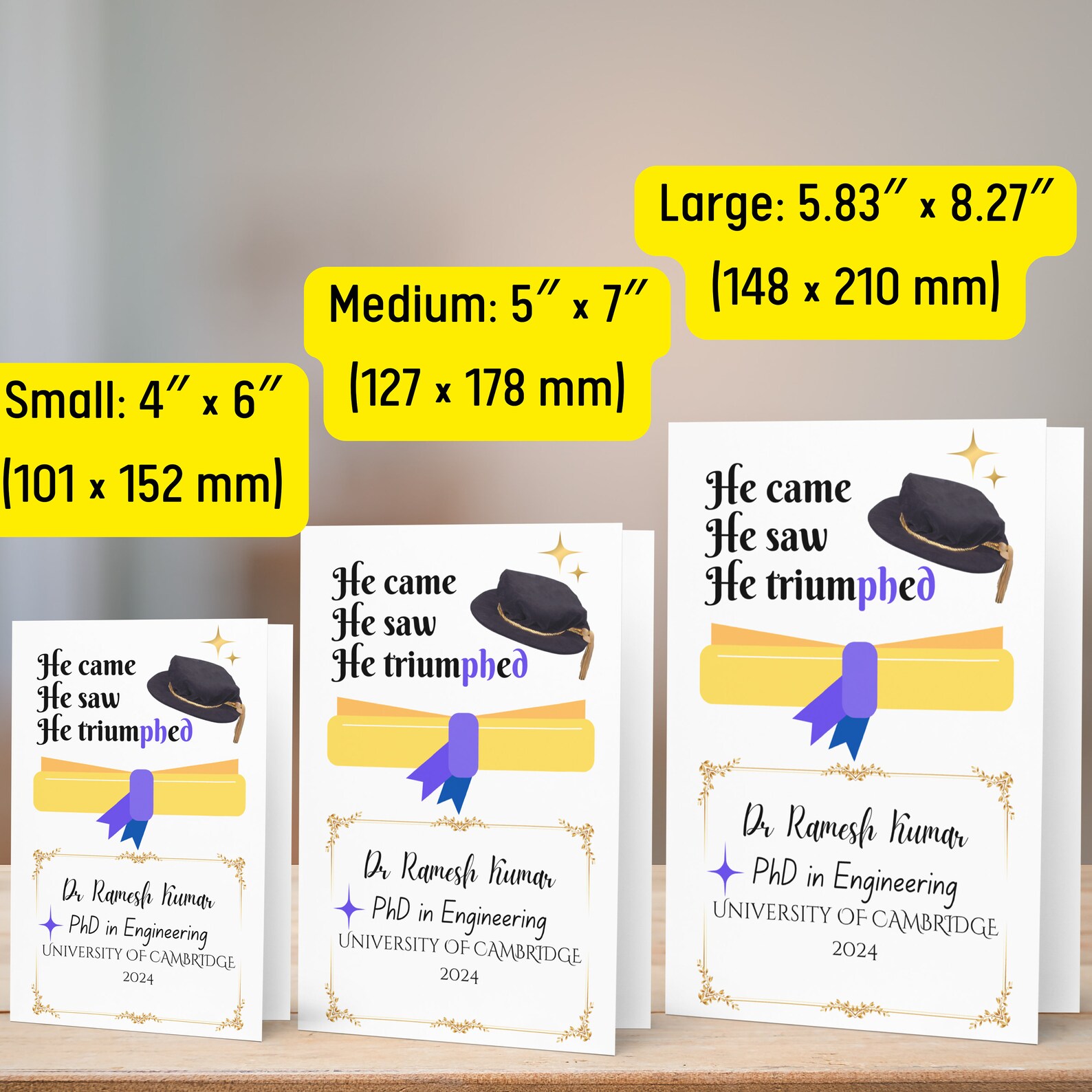 Phd Graduation Card for Him: Doctoral Cap Design, Congratulations Gift ...