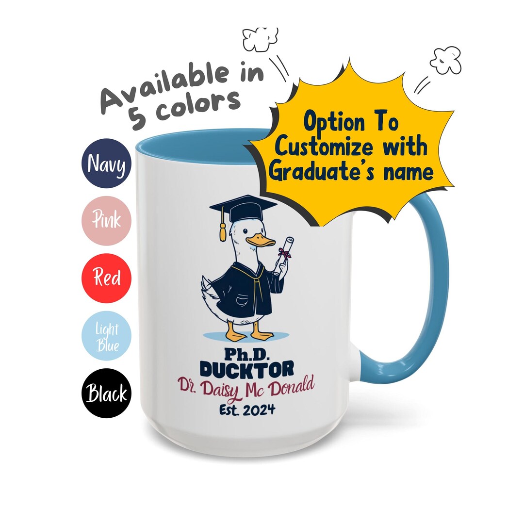 Phd Mug Personalised Phd Mug Gift Coffee Cup Phd Graduation Party Funny ...