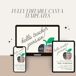 Teacher Retirement Invitation Template Editable Minimalist Principal ...