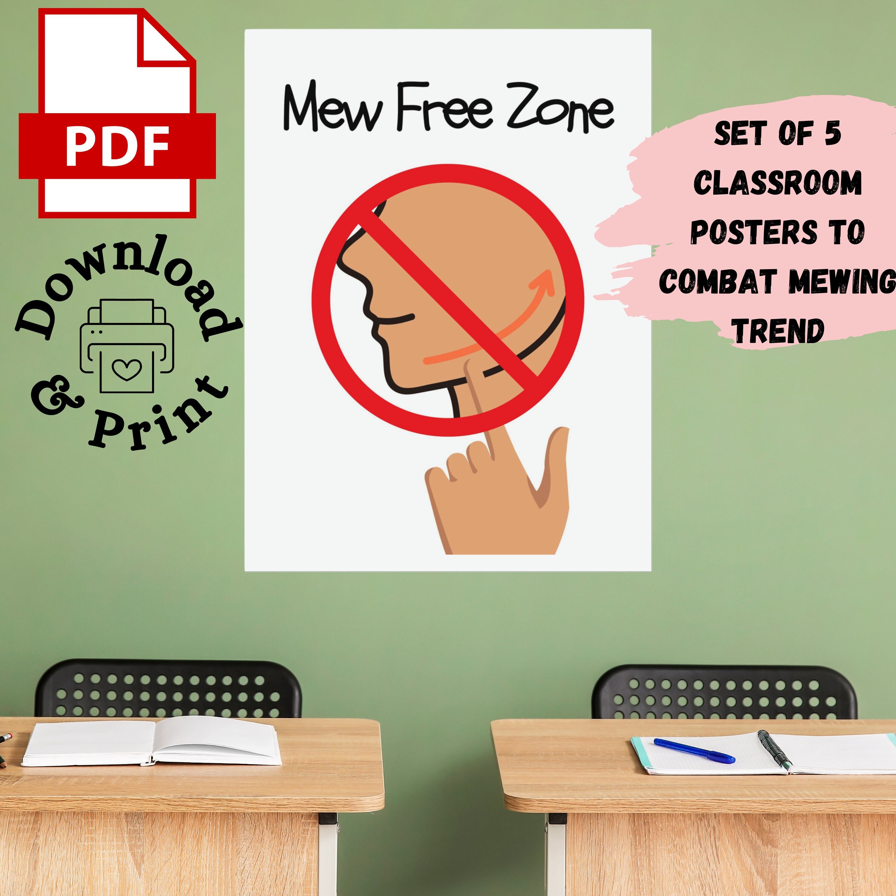 Digital Download Poster Printable Poster for Classroom Decor Mewing ...