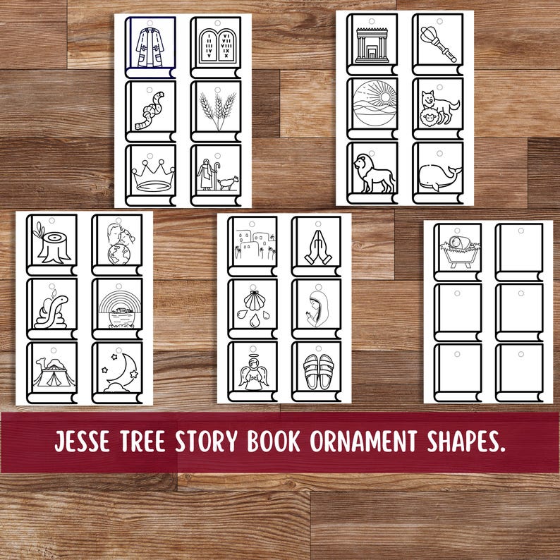 Printable Jesse Tree Ornaments, Jesse Tree Activity, Catholic Advent ...