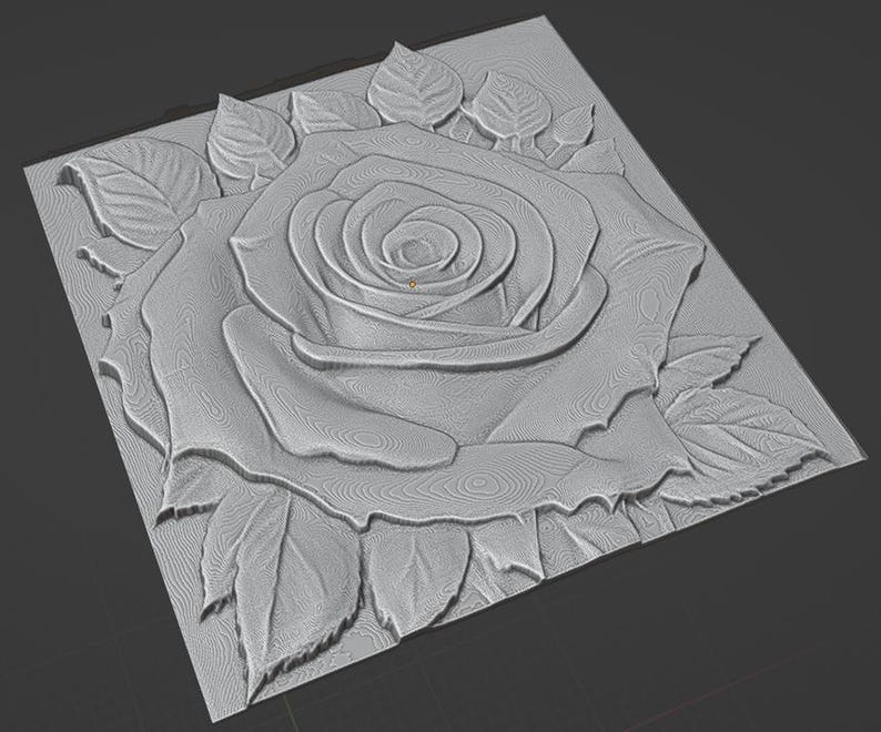 Rose Bas Relief STL File for CNC | Elegant 3D Model for Woodworking and ...