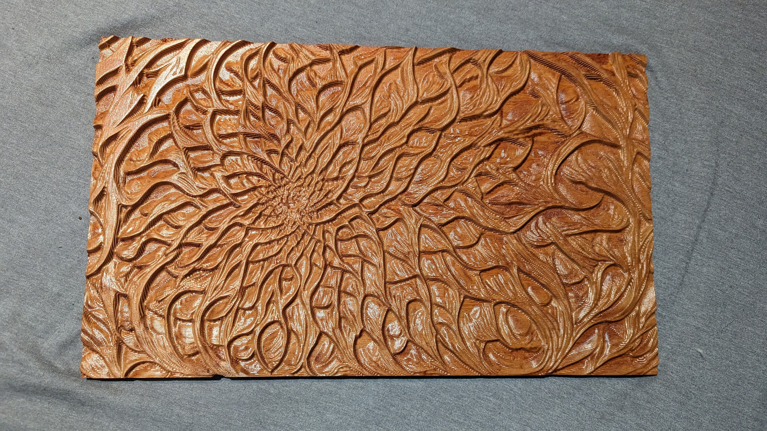 Radiant Floral Burst Bas Relief Wood Panel | Handcrafted Nature ...