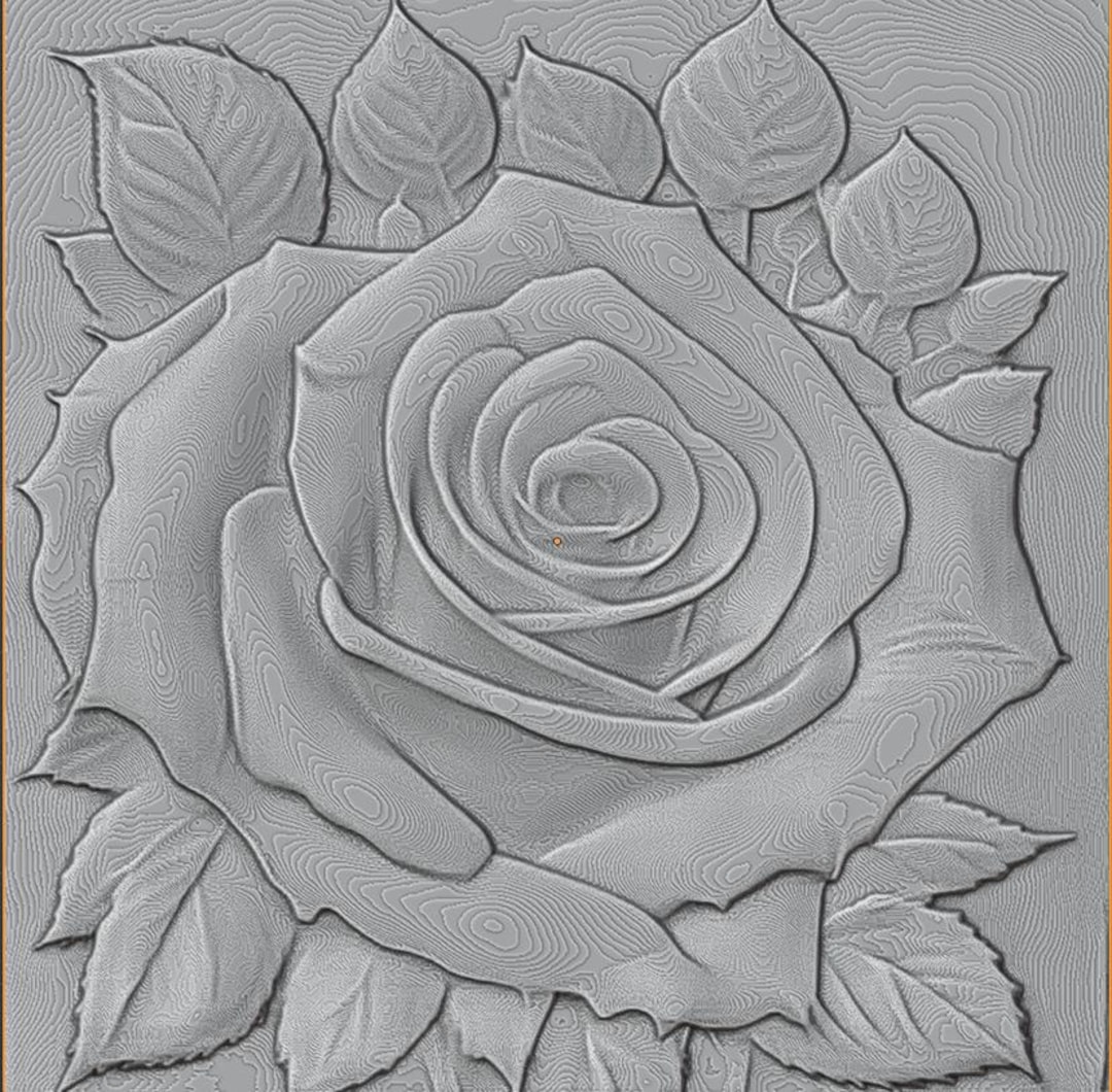 Rose Bas Relief STL File for CNC | Elegant 3D Model for Woodworking and ...