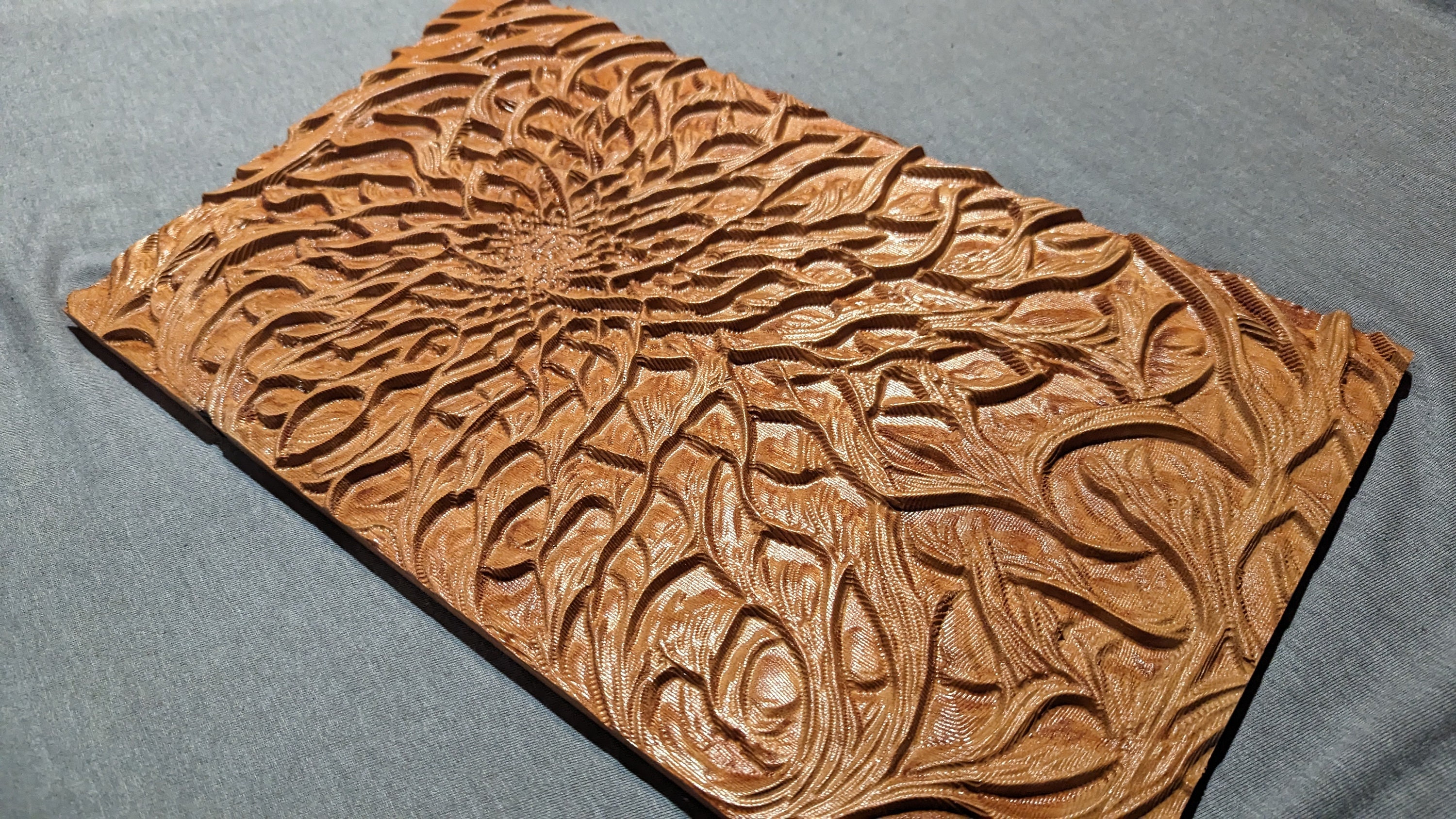 Radiant Floral Burst Bas Relief Wood Panel | Handcrafted Nature ...