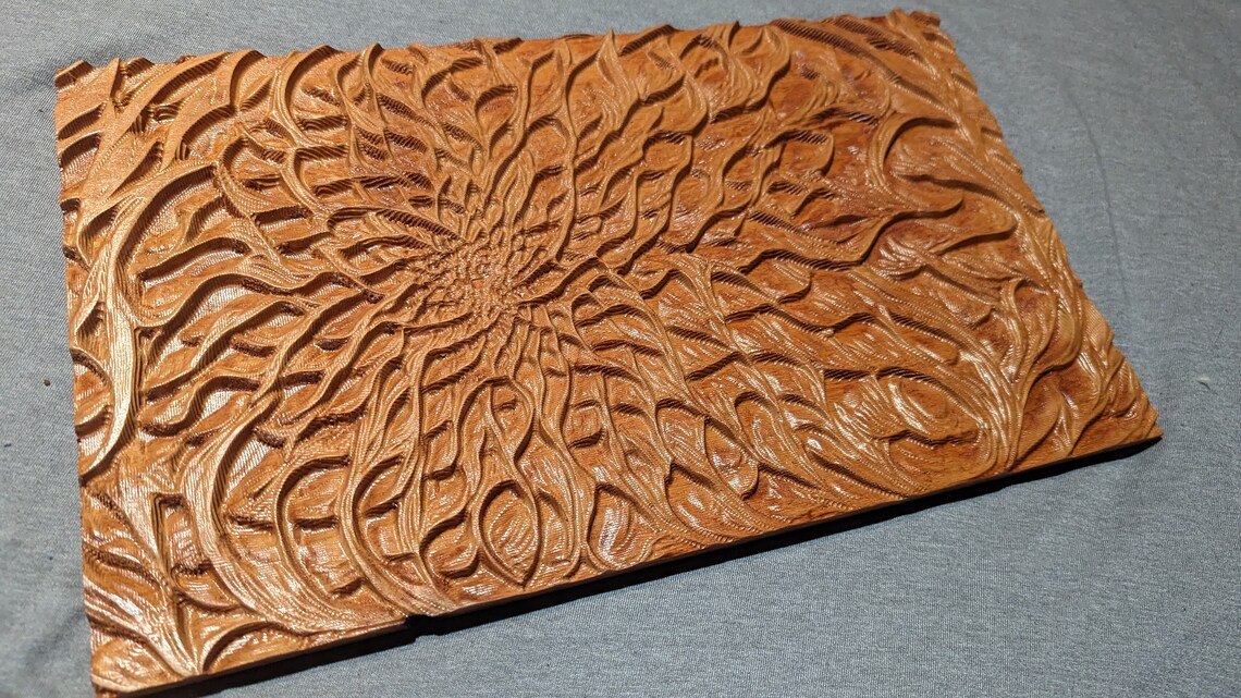 Radiant Floral Burst Bas Relief Wood Panel | Handcrafted Nature ...