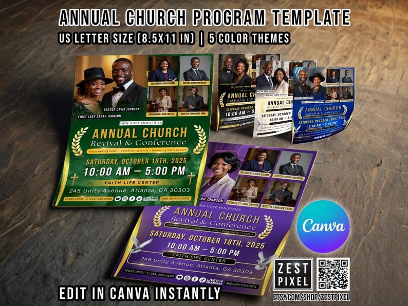 Editable Church Program Template: Revival, Anniversary, Conference ...