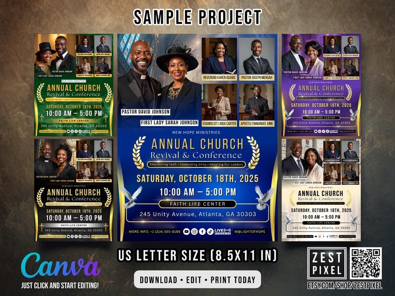 Annual Church Program Template | Editable Canva Design | Revival ...