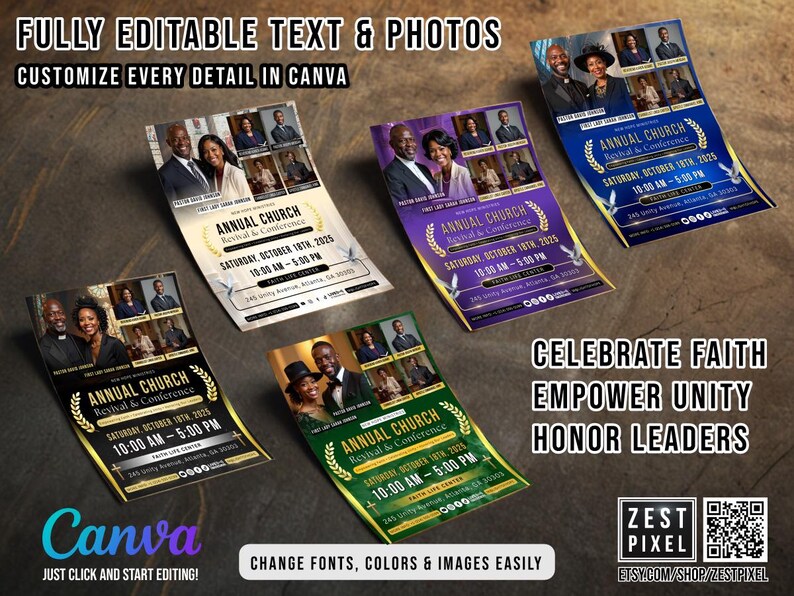 Annual Church Program Template | Editable Canva Design | Revival ...