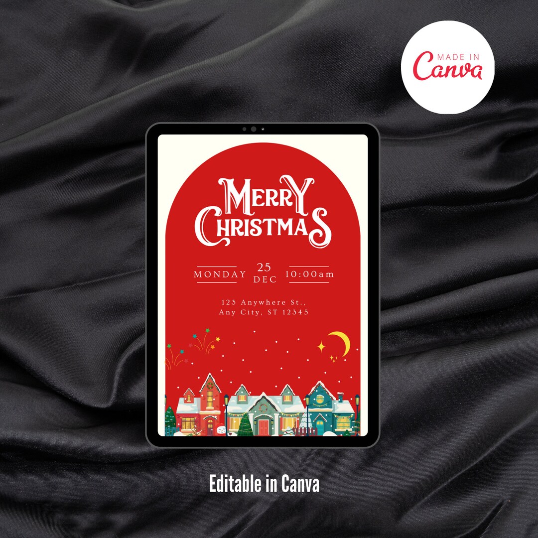 Editable Christmas Party Invitation, Christmas Invitation, Electronic ...