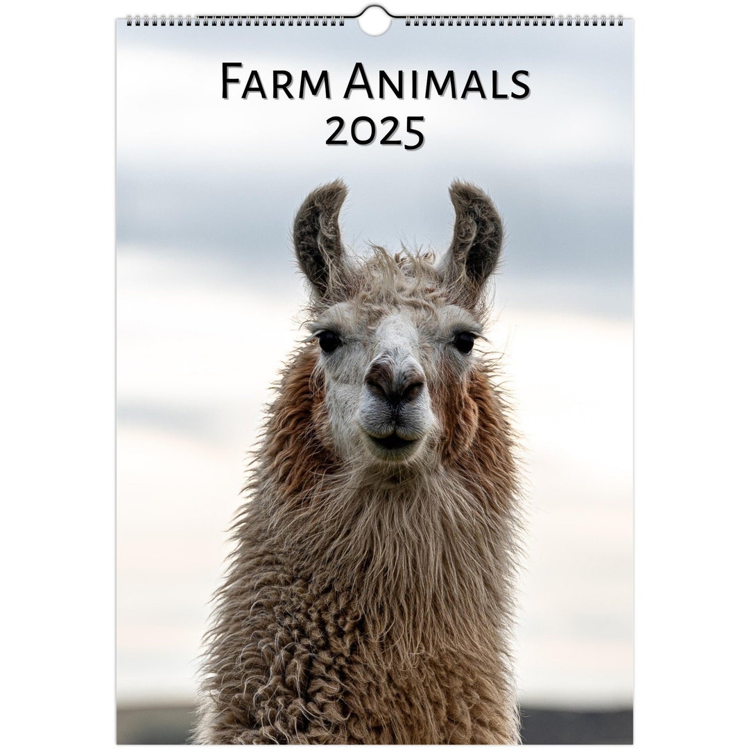 2025 Farm Animal Wall Calendar A3 Vertical English Week Start Monday ...