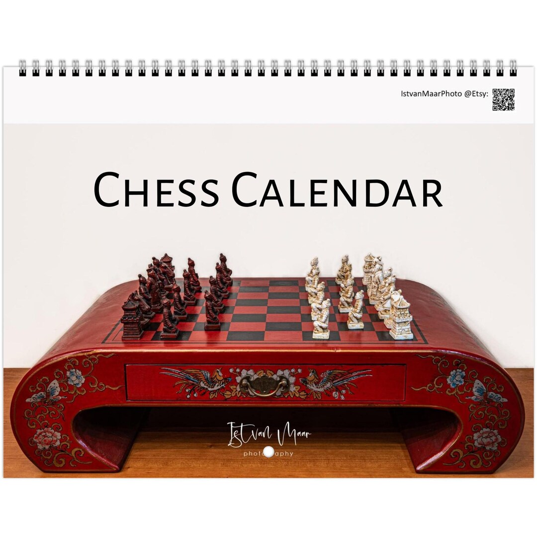 2026 Chess Wall Calendar Custom Sunday Week Day 12 Month Planner ...