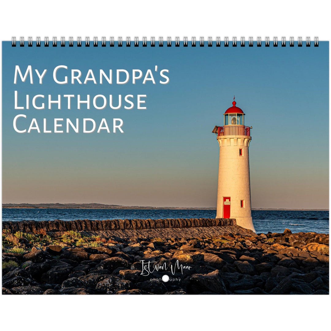 Personalized Lighthouse Calendar English Sunday LT Horizontal | 1667 - Etsy