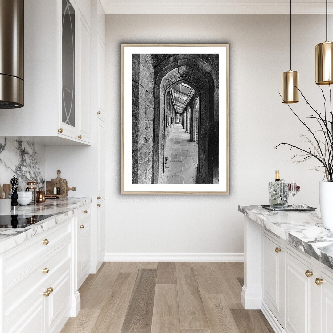 Melbourne Grammar Black and White Photo Art Poster Monochrome Greyscale ...