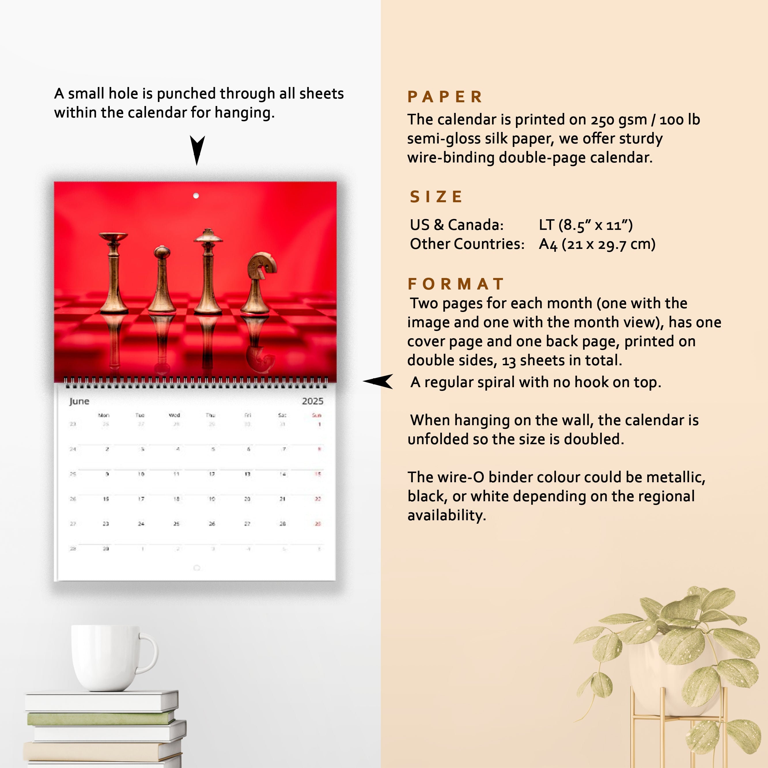2025 Chess Wall Calendar Bundle A4 Horizontal Kannada Week Starts ...