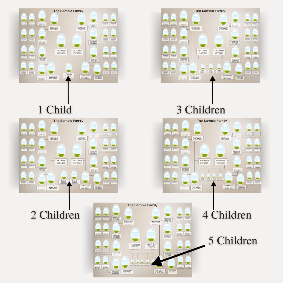 Editable Family Tree Template Digital Family Tree Printable 5 ...