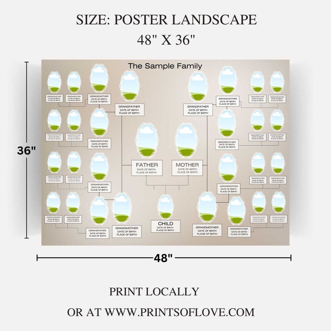 Editable Family Tree Template Digital Family Tree Printable 5 ...