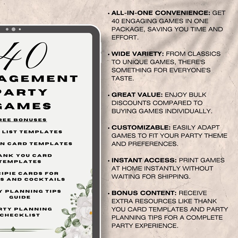 Editable Engagement Party Games, Printable Bridal Shower Games Bundle ...