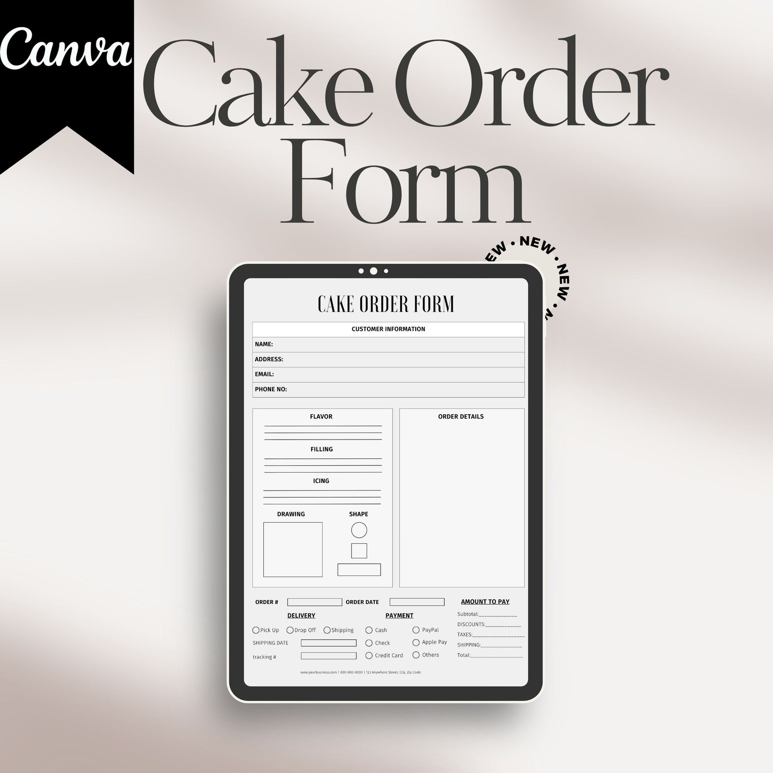 Cake Order Form Cake Order Form Template Custom Cake Order Form Bakery ...
