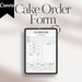 Cake Order Form Cake Order Form Template Custom Cake Order Form Bakery ...