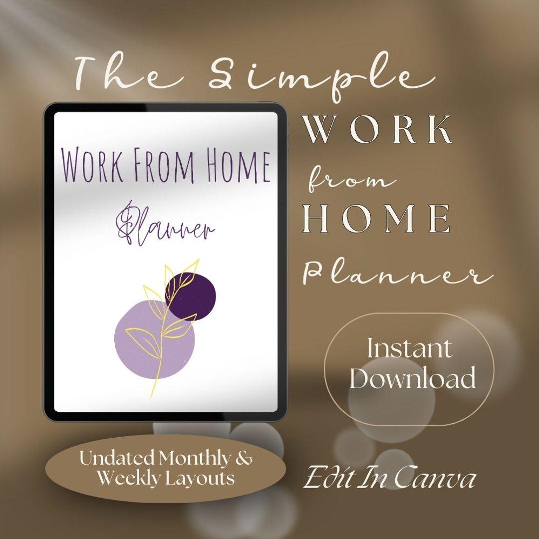 Work From Home Planner, Simple Planner Gift for Colleague Working ...