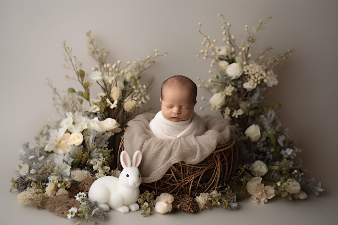 Easter Newborn Digital Backdrop, Digital Backdrops, Easter, Baby ...