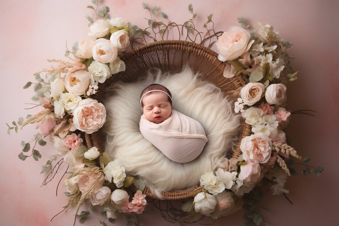 Flower Newborn Digital Background, Newborn Composite Digital Backdrop ...