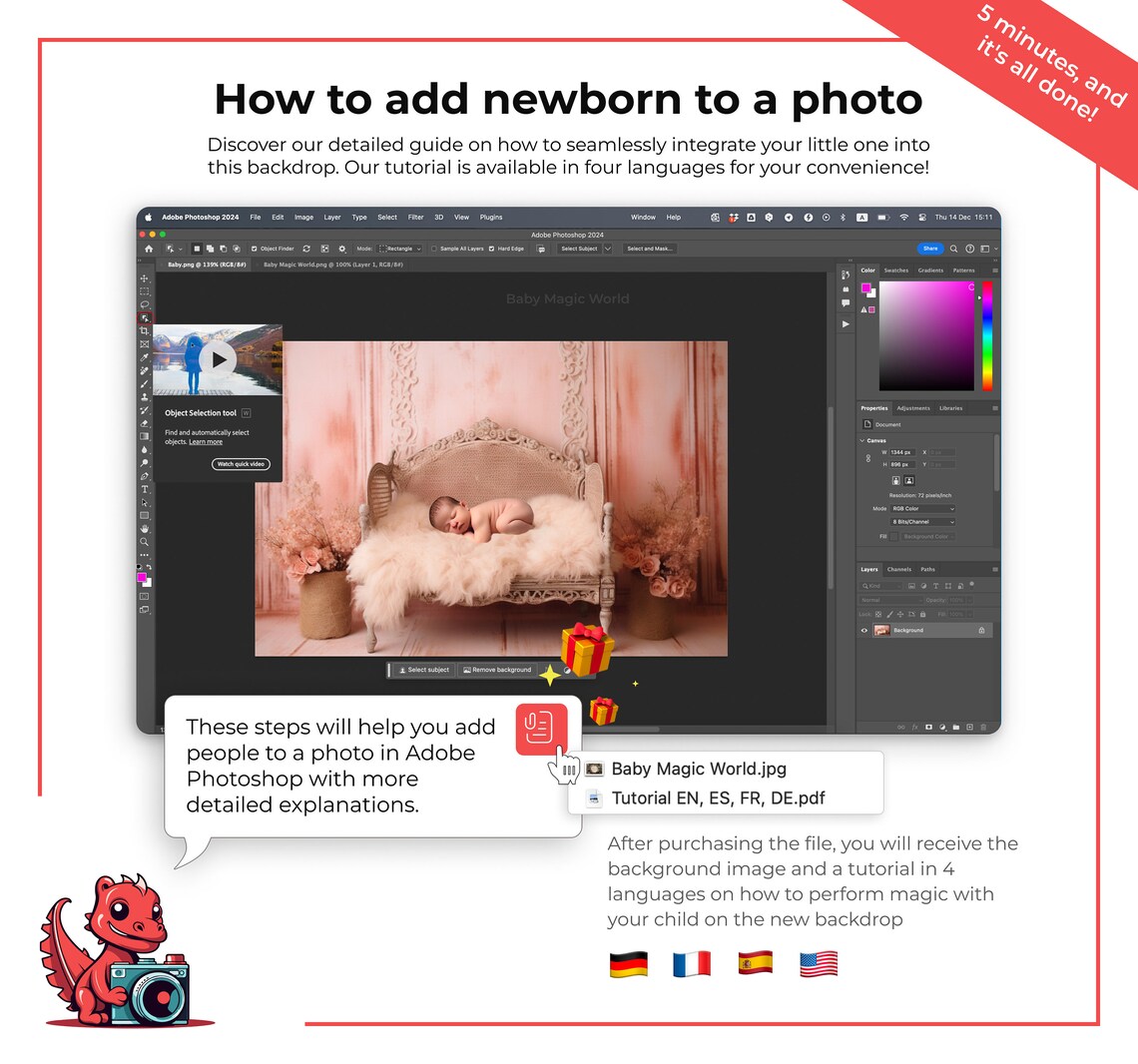 Flower Newborn Digital Background, Newborn Composite Digital Backdrop ...