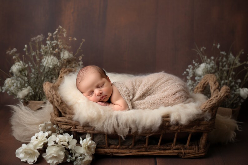 Flower Newborn Digital Background, Newborn Composite Digital Backdrop ...