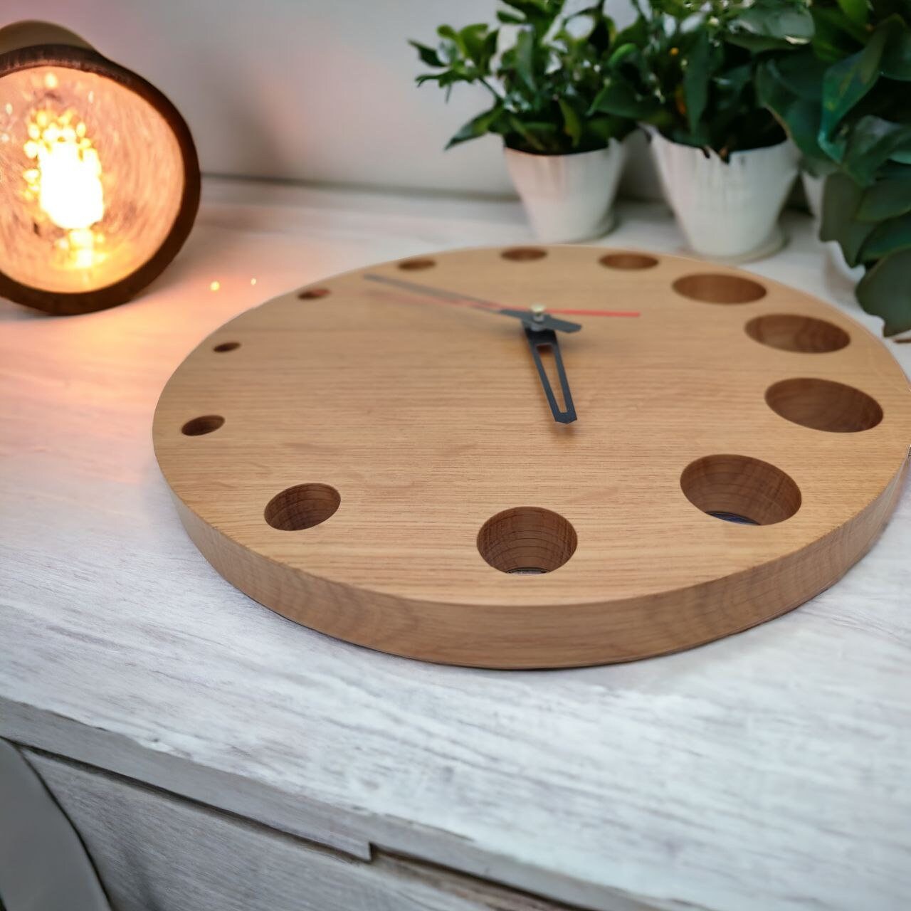 Large Wall Oak Clock Workshop Clock Wood Working Gifts - Etsy