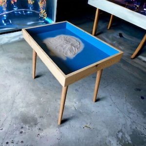 Ocean Table, Miniature Sandbox, Meditation Sand Box, Sand Ceremony Set, Kinetic Sand Table ...