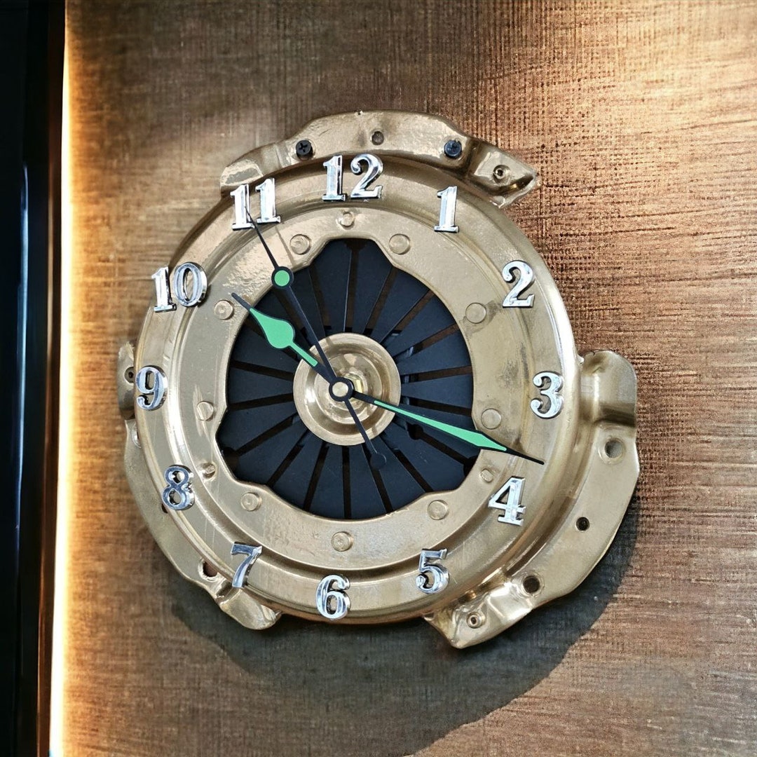 Gold Automotive Art Deco Wall Clock, Automotive Decor Metal Wall Clock ...