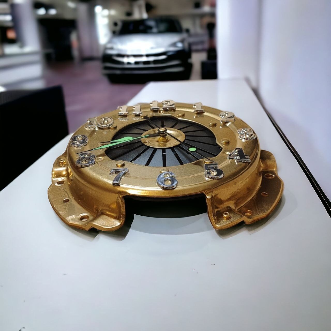 Gold Automotive Art Deco Wall Clock, Automotive Decor Metal Wall Clock ...