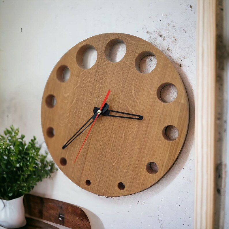 Large Wall Oak Clock Workshop Clock Wood Working Gifts - Etsy