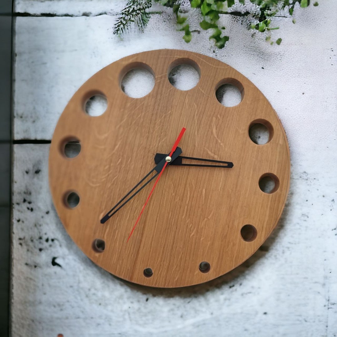 Large Wall Oak Clock, Workshop Clock, Wood Working Gifts, Carpenter's ...