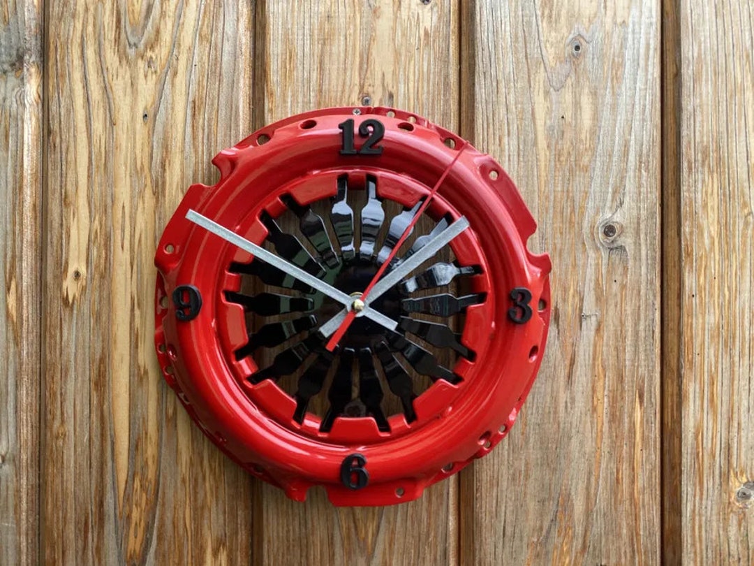 Handmade Metal Push Plate Wall Clock With Car Emblem, Clutch Clock, Car ...