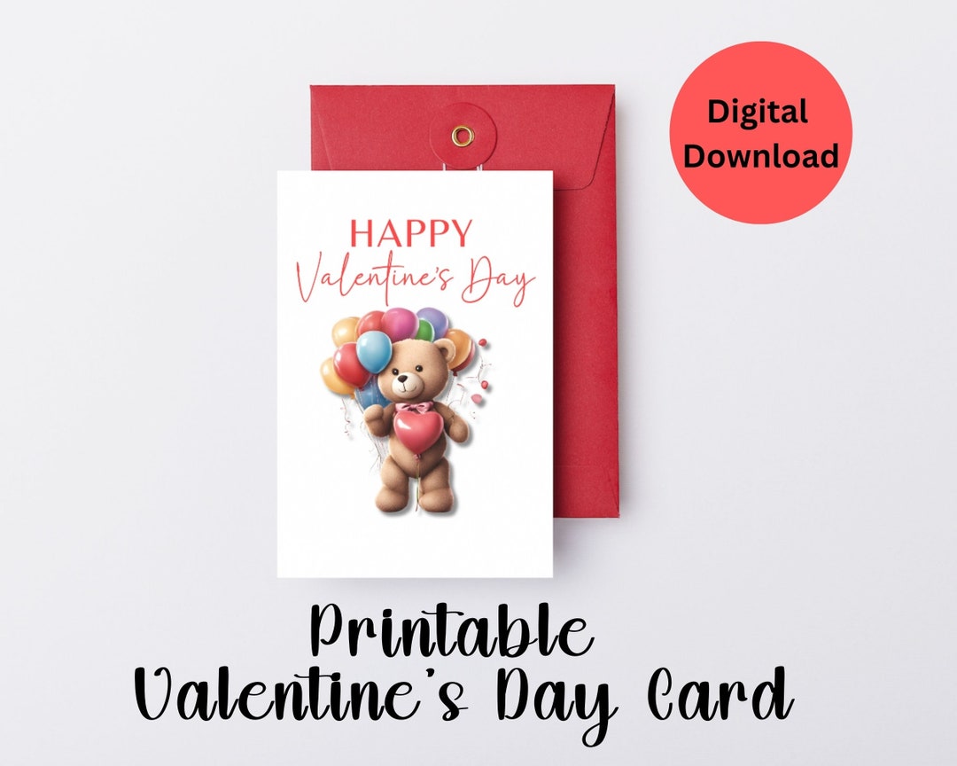 Printable Valentines Day Love Letter, Valentines Greeting Card, Gift ...
