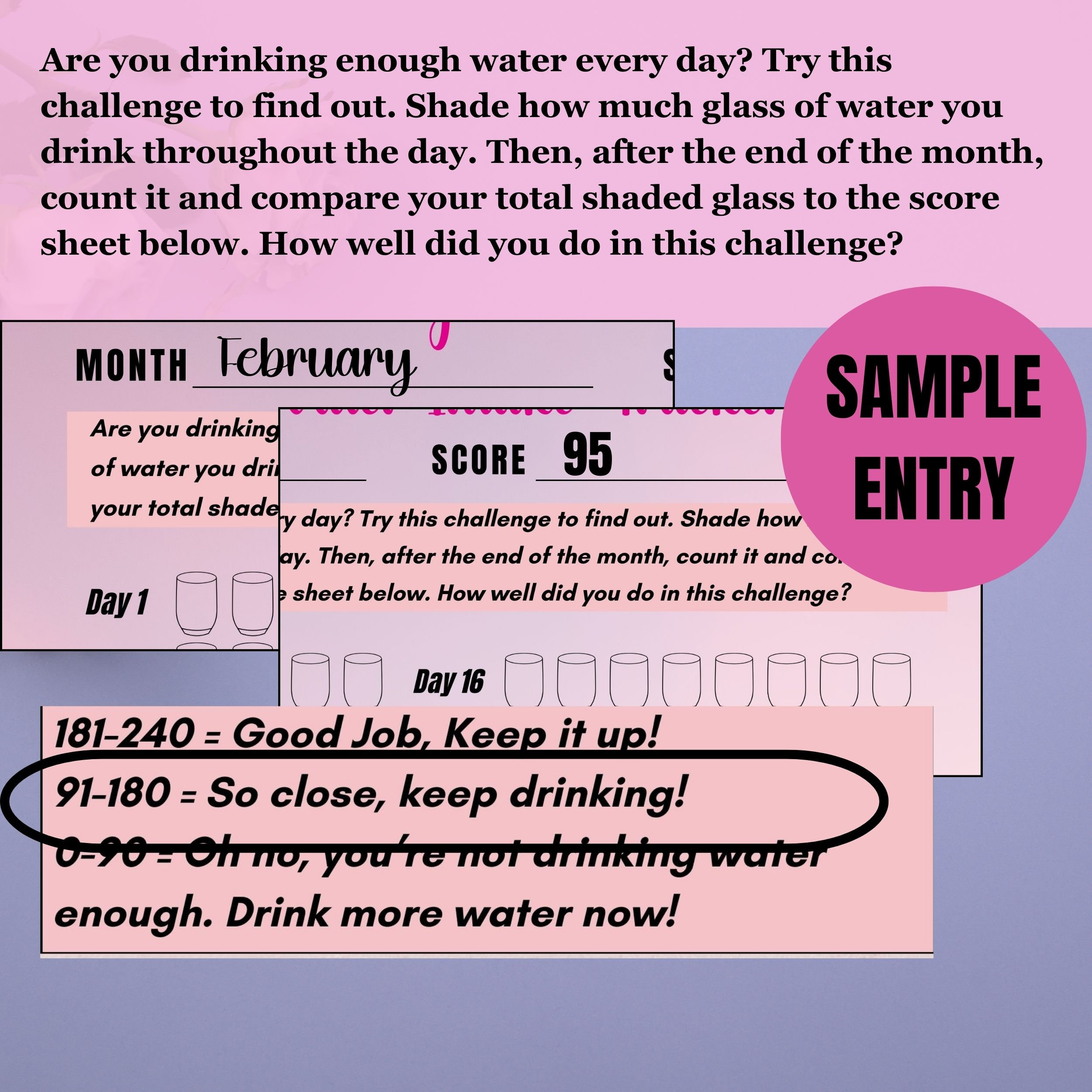 Monthly Printable Water Intake Tracker Challenge Water Tracker 30 Day ...