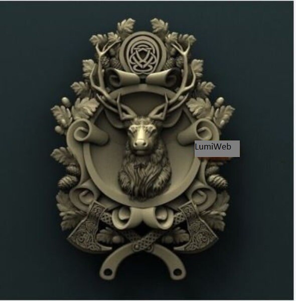 3d Relief Stl Model,3d Deer Frame Relief,wood Working,cnc Machine and ...