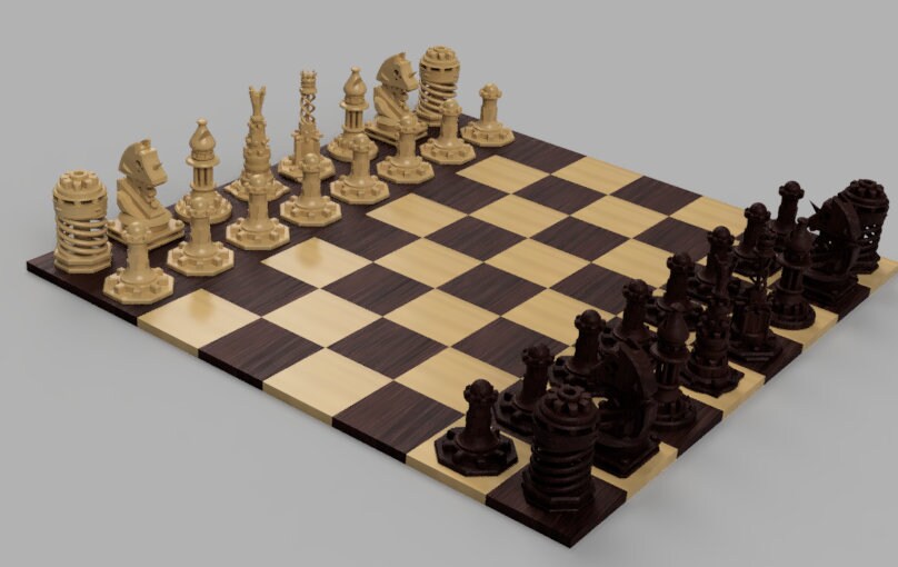 3d Chess Set,3d Stl Model,stl for Printing,3d Chess Game File for 3d ...